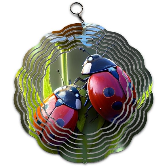 Design | Artistic Lady Bug On Grass Design Wind Spinner With Swivel ...